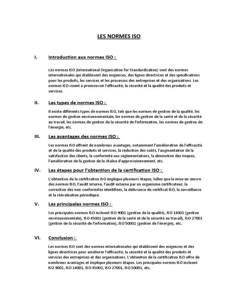 Les Normes Iso | PDF