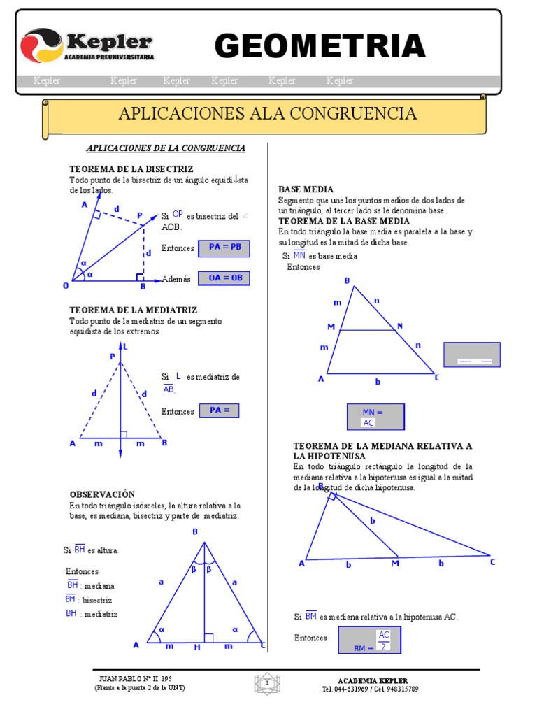 Tema 8 Aplicaciones A La Congruencia | PDF | Triángulo | Formas geométricas