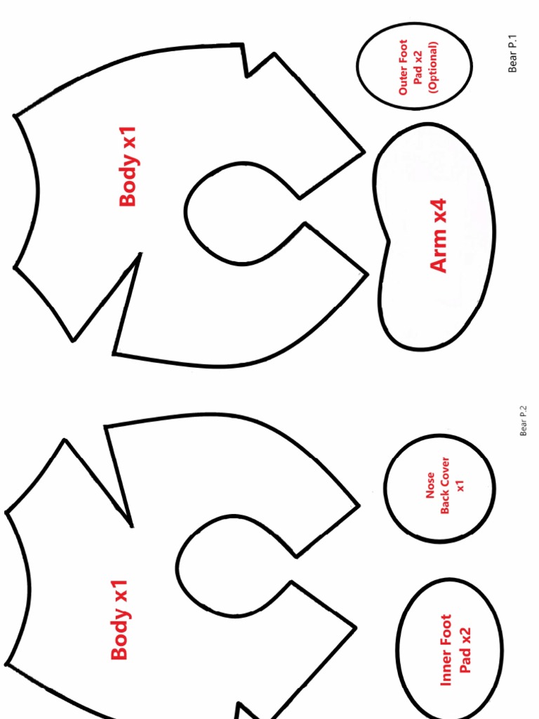 Teddy Bear Pattern A4 x5 | PDF