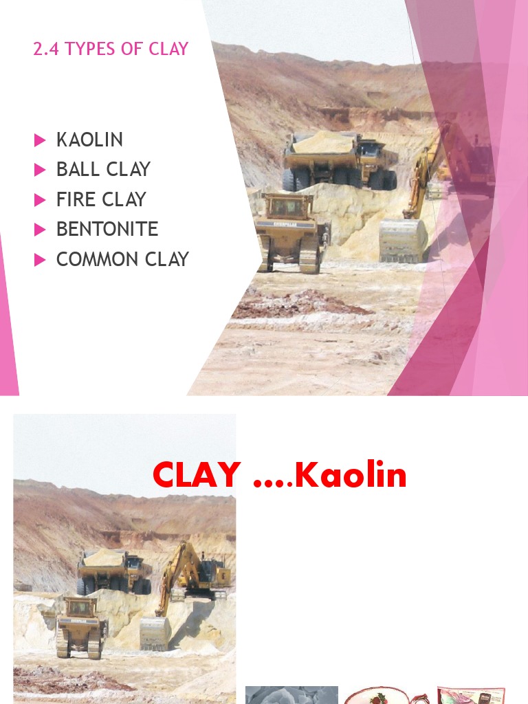 2.4 Types of Clay: Kaolin Ball Clay Fire Clay Bentonite Common Clay ...