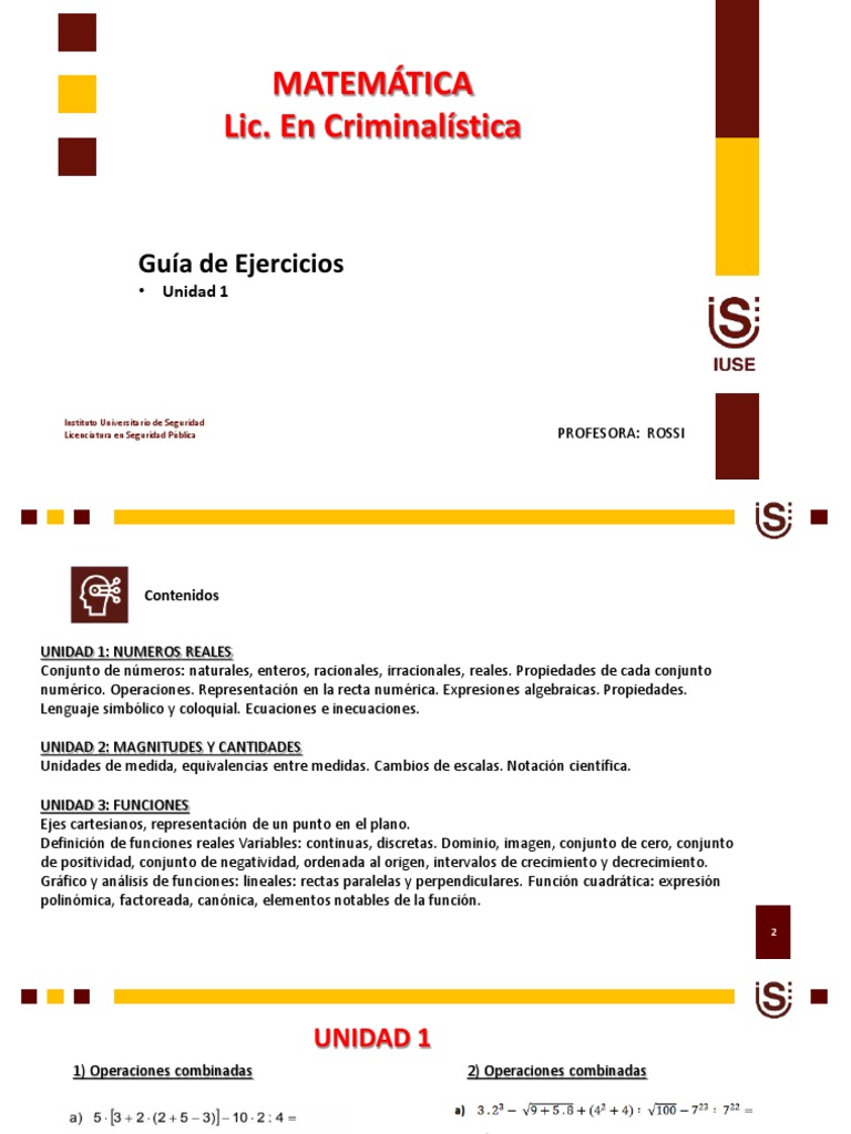 Lic. en Criminalística: Matemática | PDF | Ecuaciones | Función ...