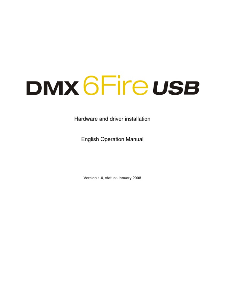 DMX 6fire Usb Manual en | PDF | Electrical Connector | Usb
