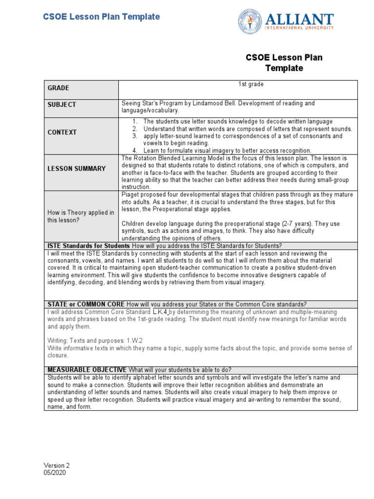SeeingStars Lesson Plan | PDF | Differentiated Instruction | Learning