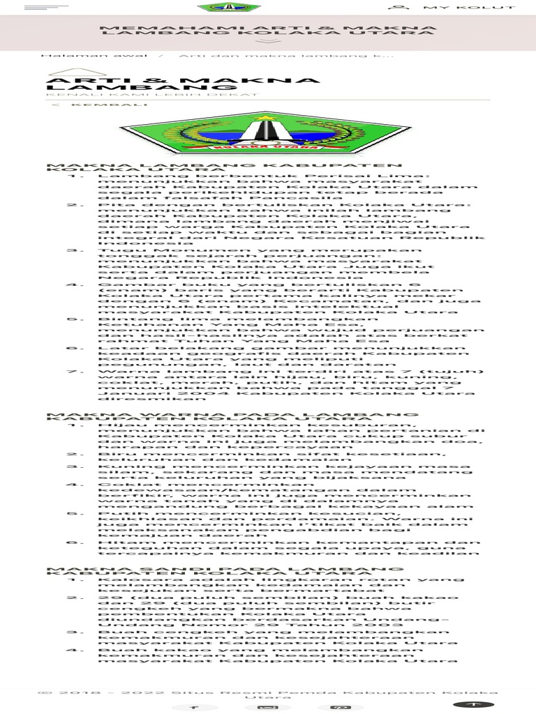 Tentang Lambang Kolaka Utara | PDF