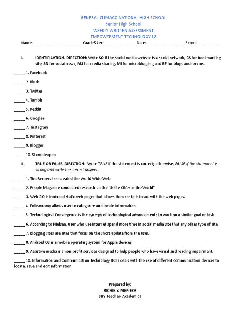 Weekly Assessment 1 | PDF