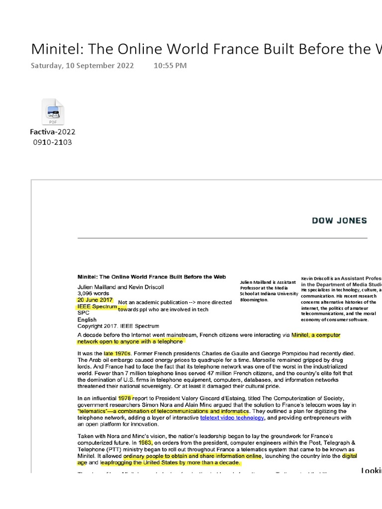 Minitel The Online World France Built Before The Web | PDF | World Wide Web | Internet & Web