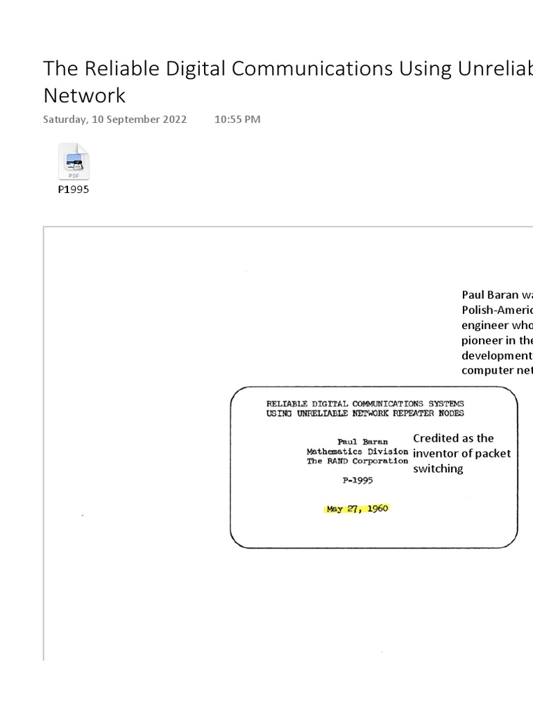 The Reliable Digital Communications Using Unreliable Network | Download ...