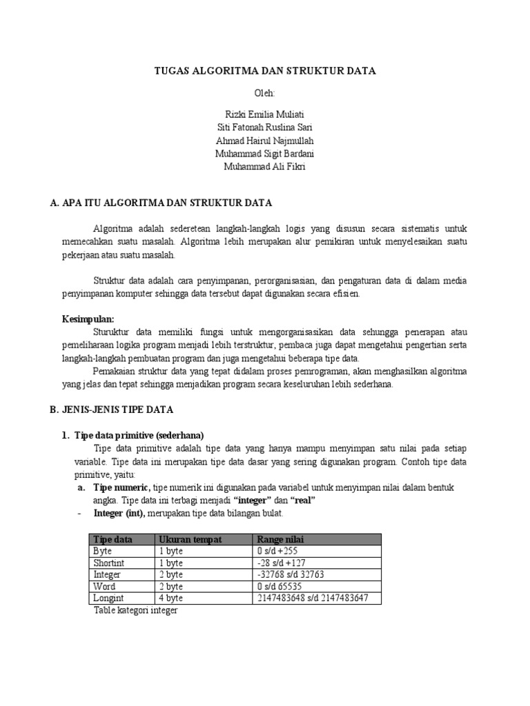 Tugas Algoritma Dan Struktur Data | PDF Tugas Algoritma Dan Struktur Data | PDF