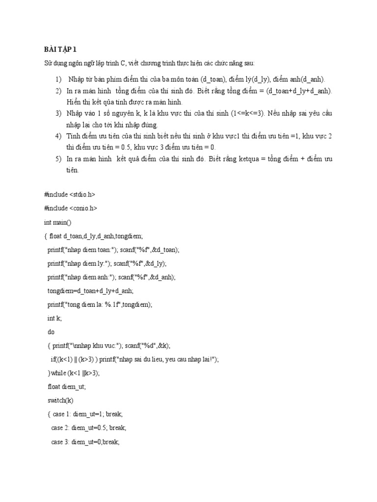 DAPAN - BÀI TẬP SO 1 | PDF