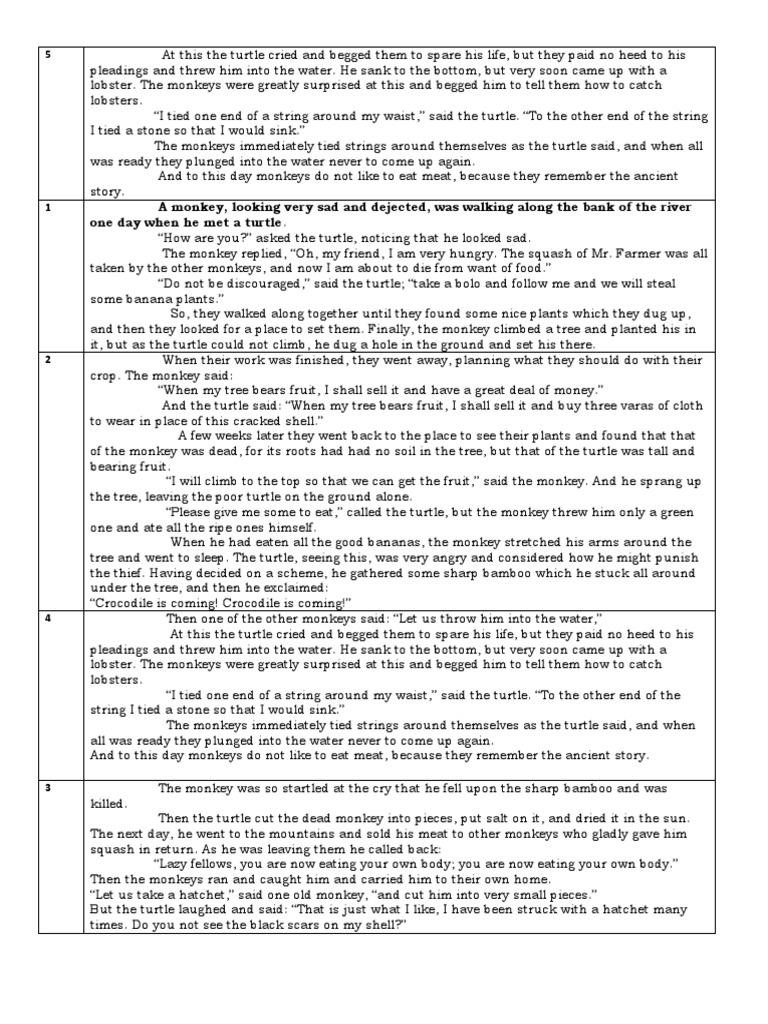 The Deceptive Turtle And The Greedy Monkey Three Southeast Asian
