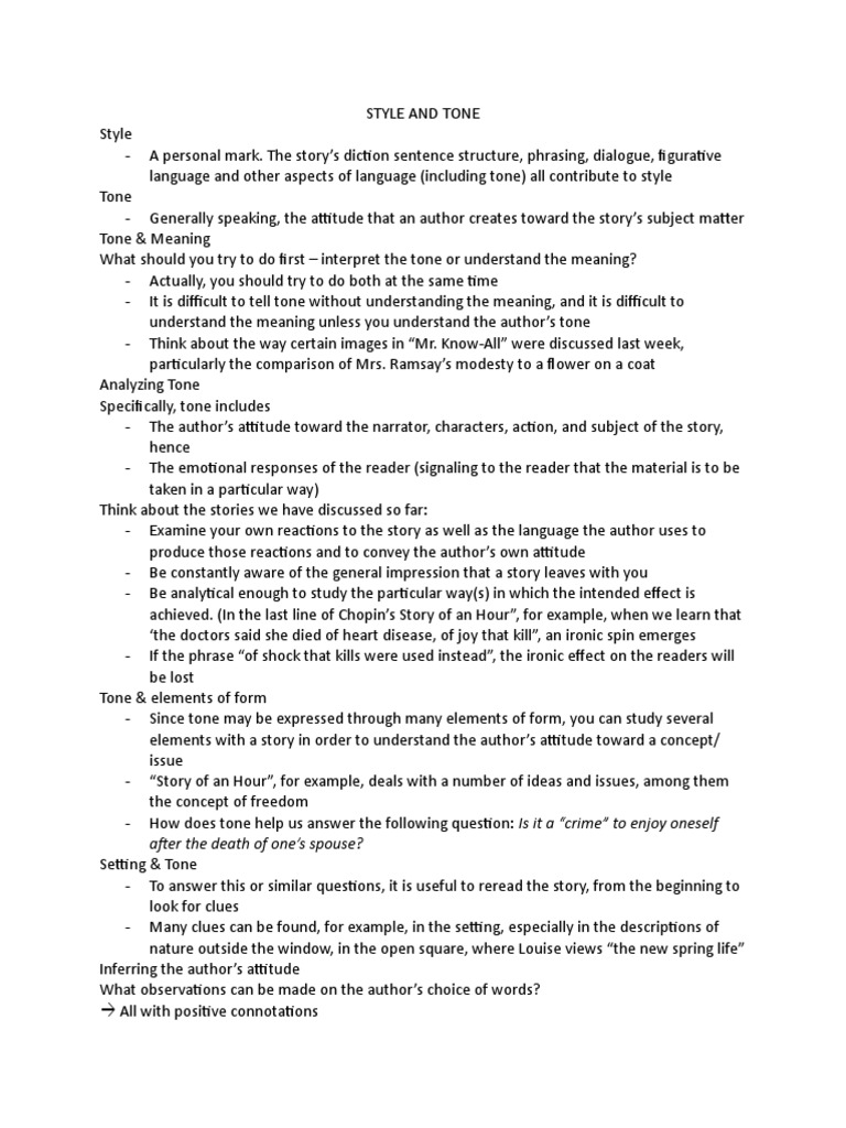 Style and Tone | PDF | Cognitive Science | Cognition