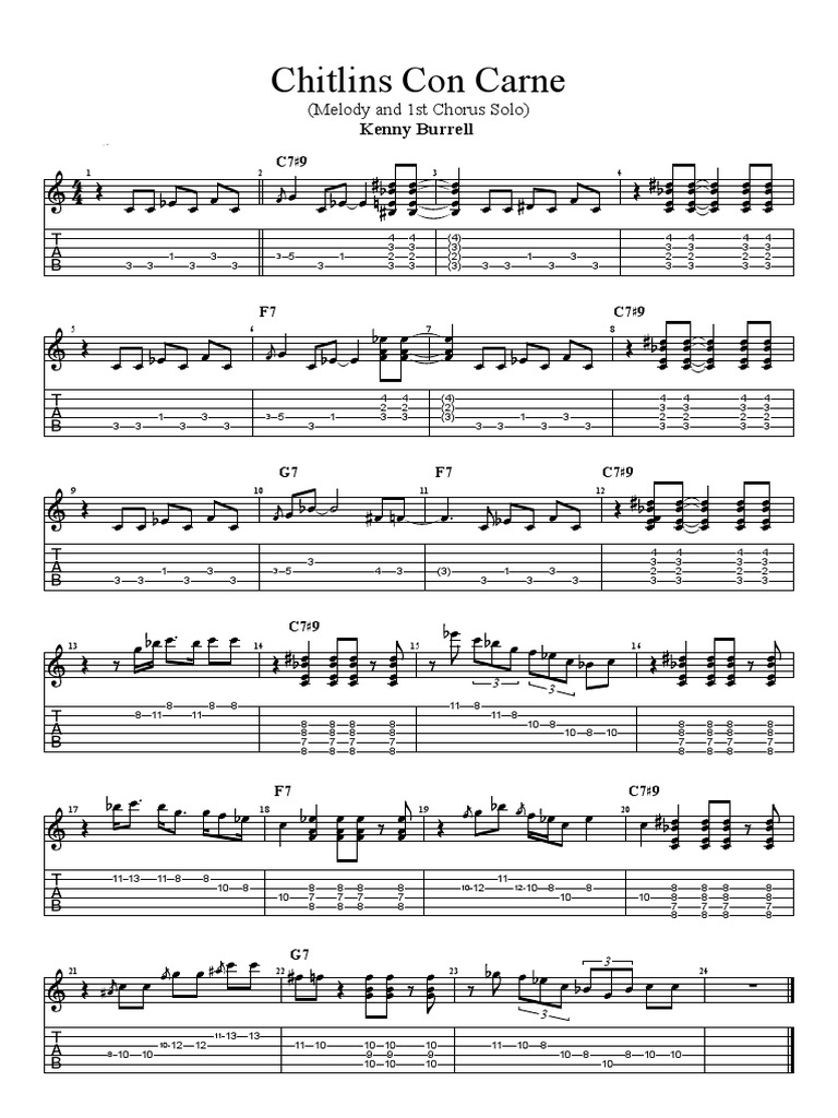 Chitlins Con Carne: (Melody and 1st Chorus Solo) | PDF