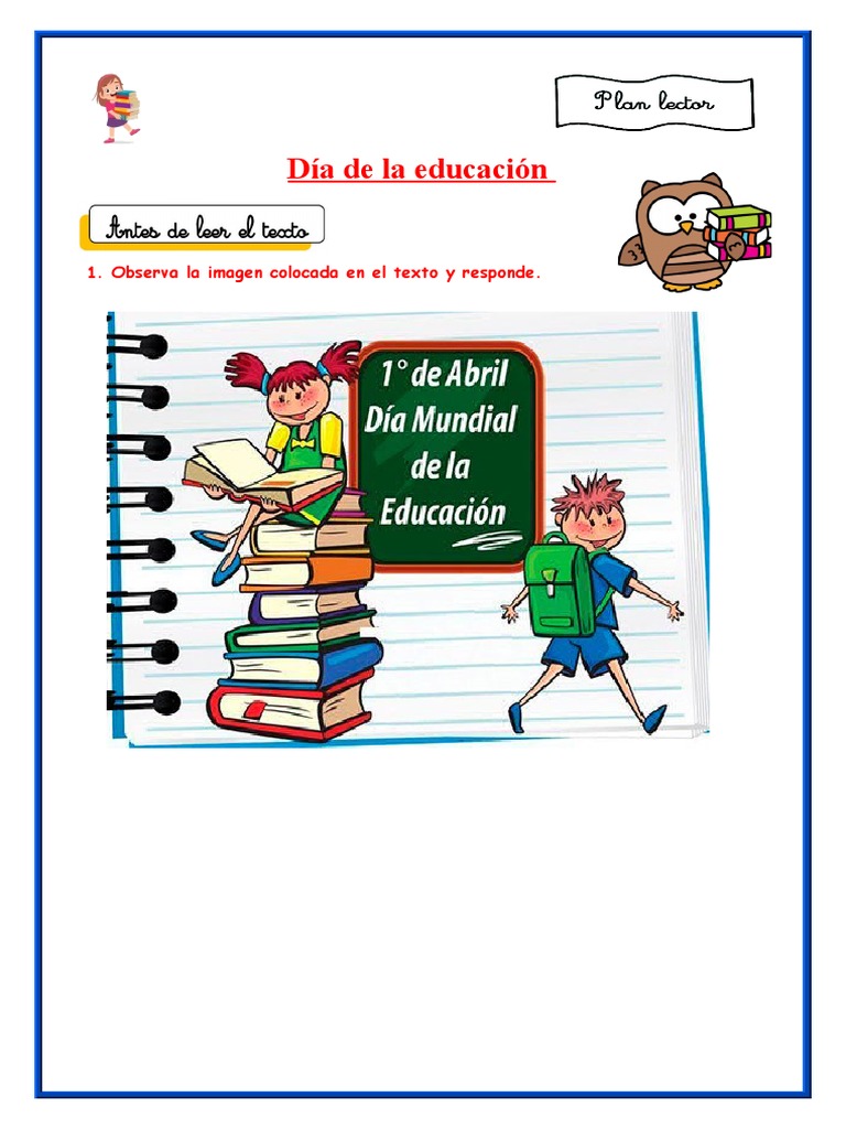 E1 S3 Ficha D4 Plan Lector Dia de La Educacion. | PDF