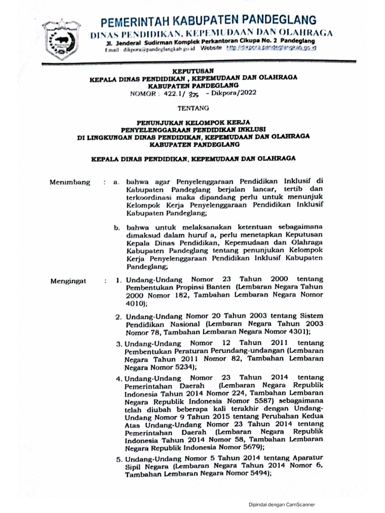 SK Pokja Inklusi | PDF