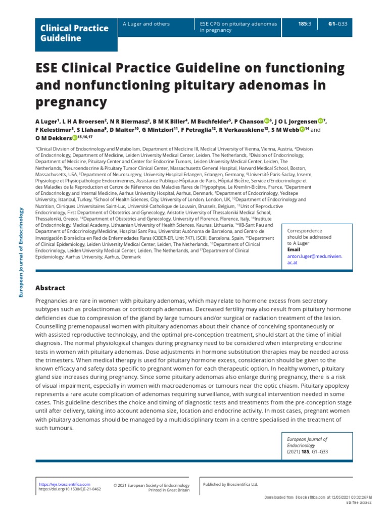 (1479683X - European Journal of Endocrinology) ESE Clinical Practice Guideline On Functioning ...