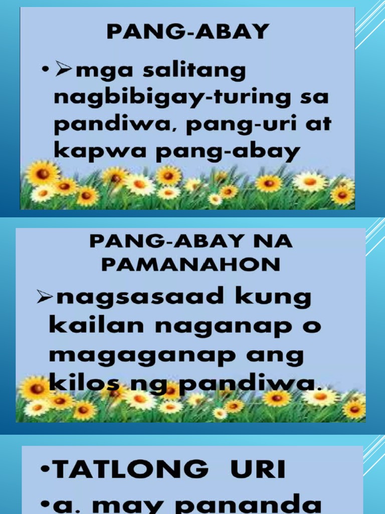 Pang-Abay Na Pamanahon | PDF