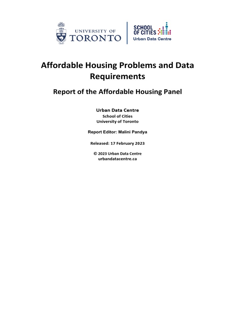 UDC - Affordable Housing Panel Report - v3 | PDF | Affordable Housing | Housing