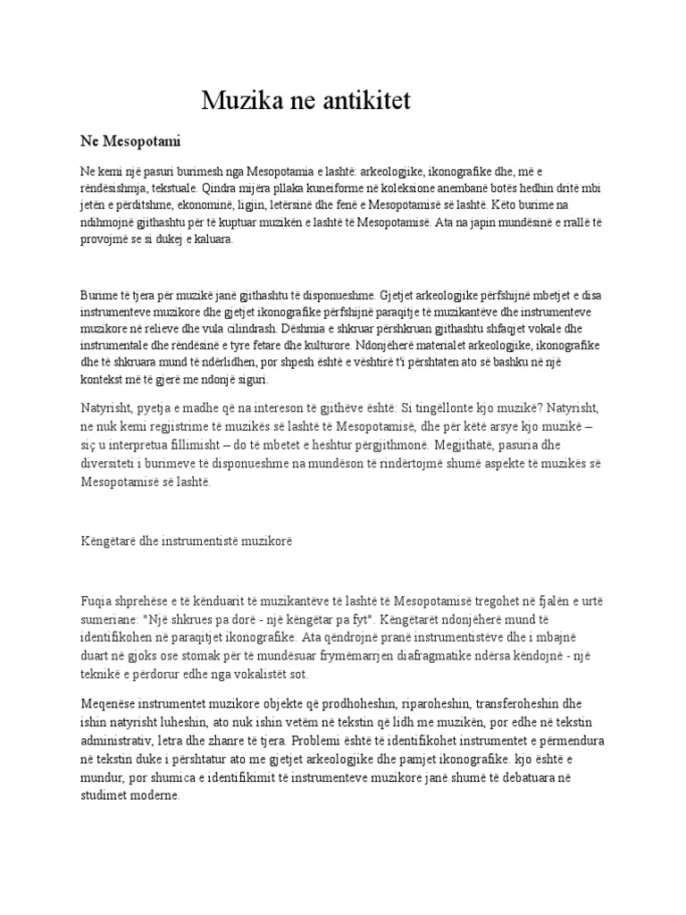 Muzika Ne Antikitet | PDF