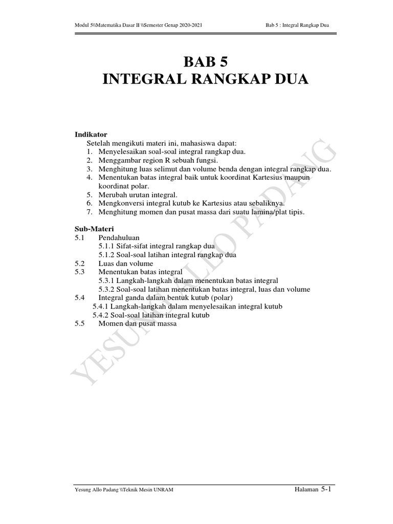 5 Integral Rangkap Dua | PDF