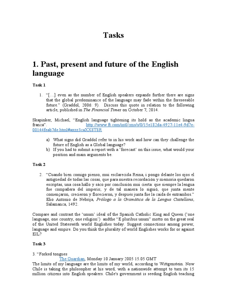 Tasks and Final Assignment | PDF | English Language | Accent ...