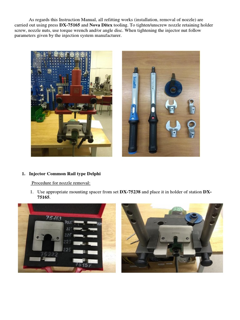 Instruction Manual CR Delphi - Installation and Removal of Nozzle | PDF