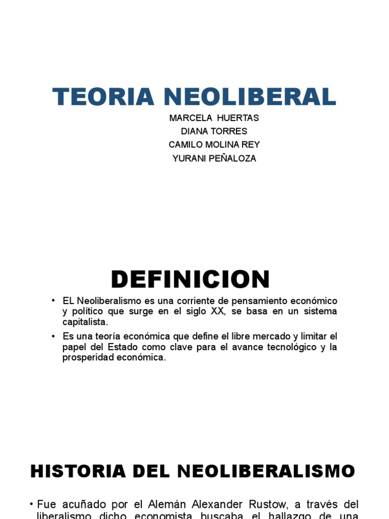 Principios y Críticas del Neoliberalismo | PDF | Neoliberalismo ...