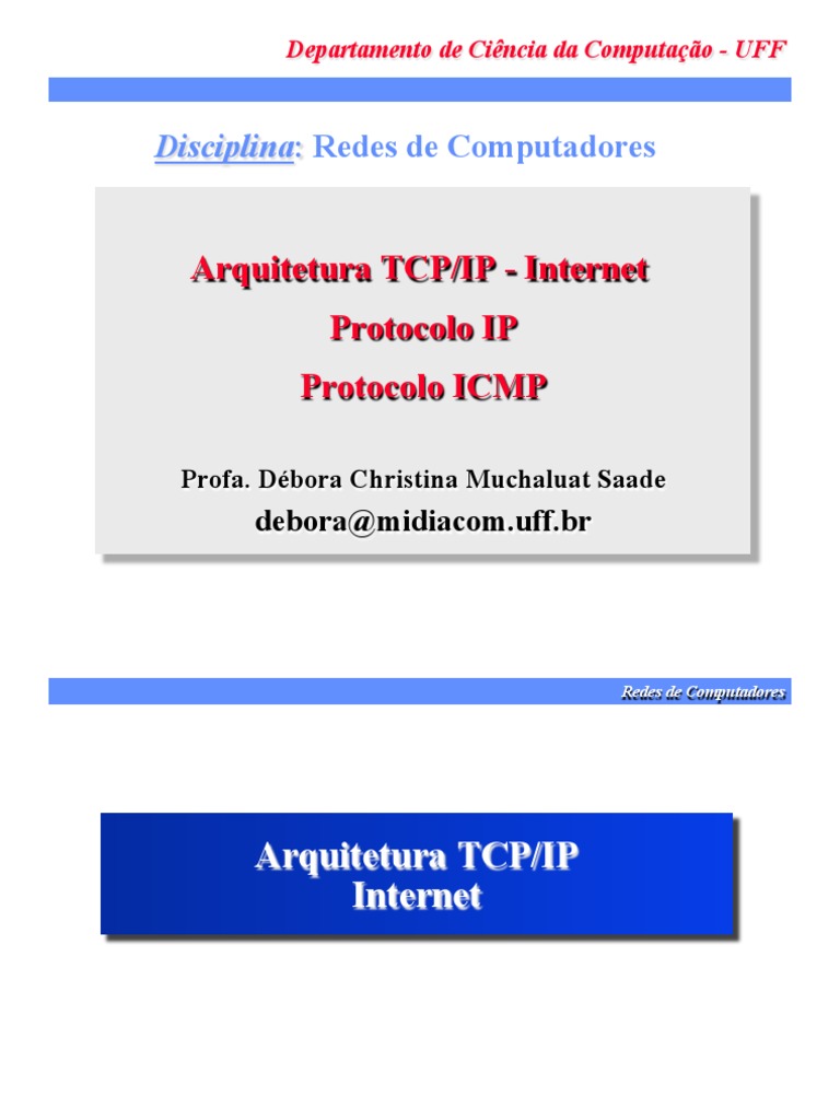A Arquitetura TCP/IP e os Protocolos IP e ICMP | PDF | Rede de computadores | Suíte de protocolo ...