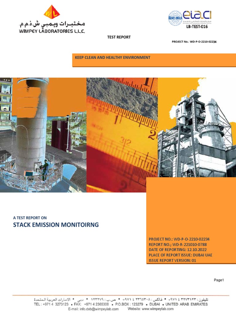 Wd-P-O-2210-02276 - Stack Monitoring Report | PDF | Air Pollution ...
