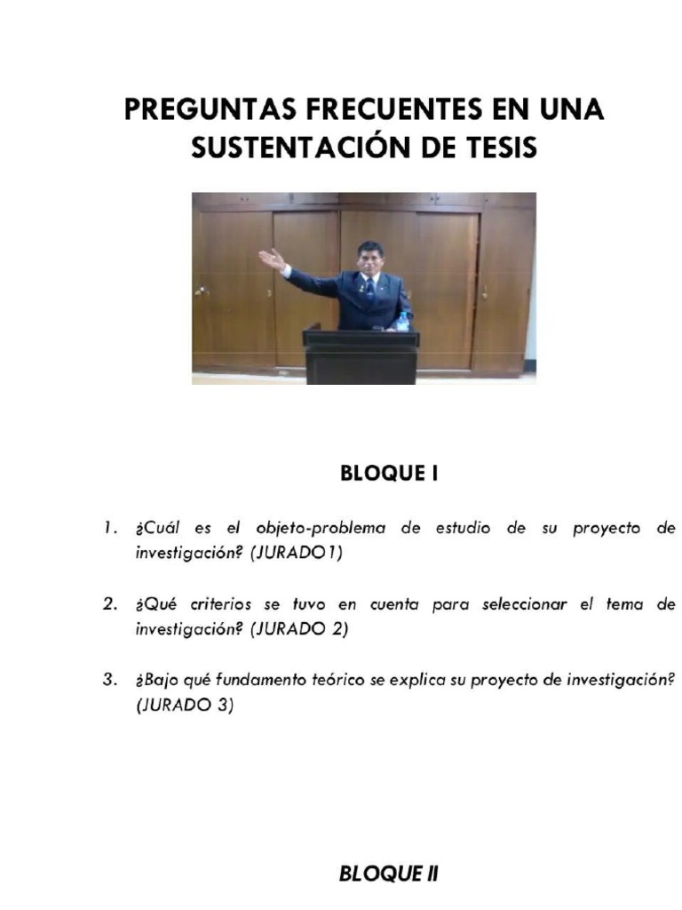 LC - Preguntas Frecuentes en Una Sustentación de Tesis | PDF