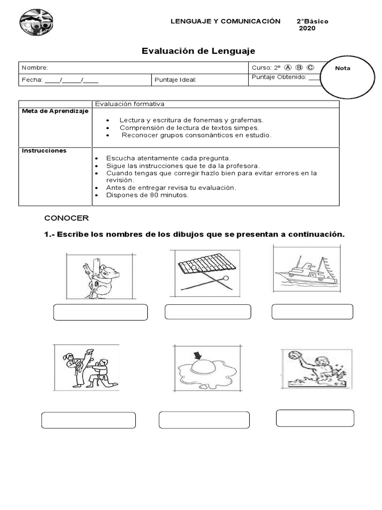 Evaluación Formativa de Lenguaje 2° Básico | PDF | Aprendizaje | Comunicación escrita