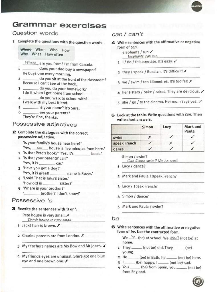 Starter Unit - Exercise (Complete) | PDF