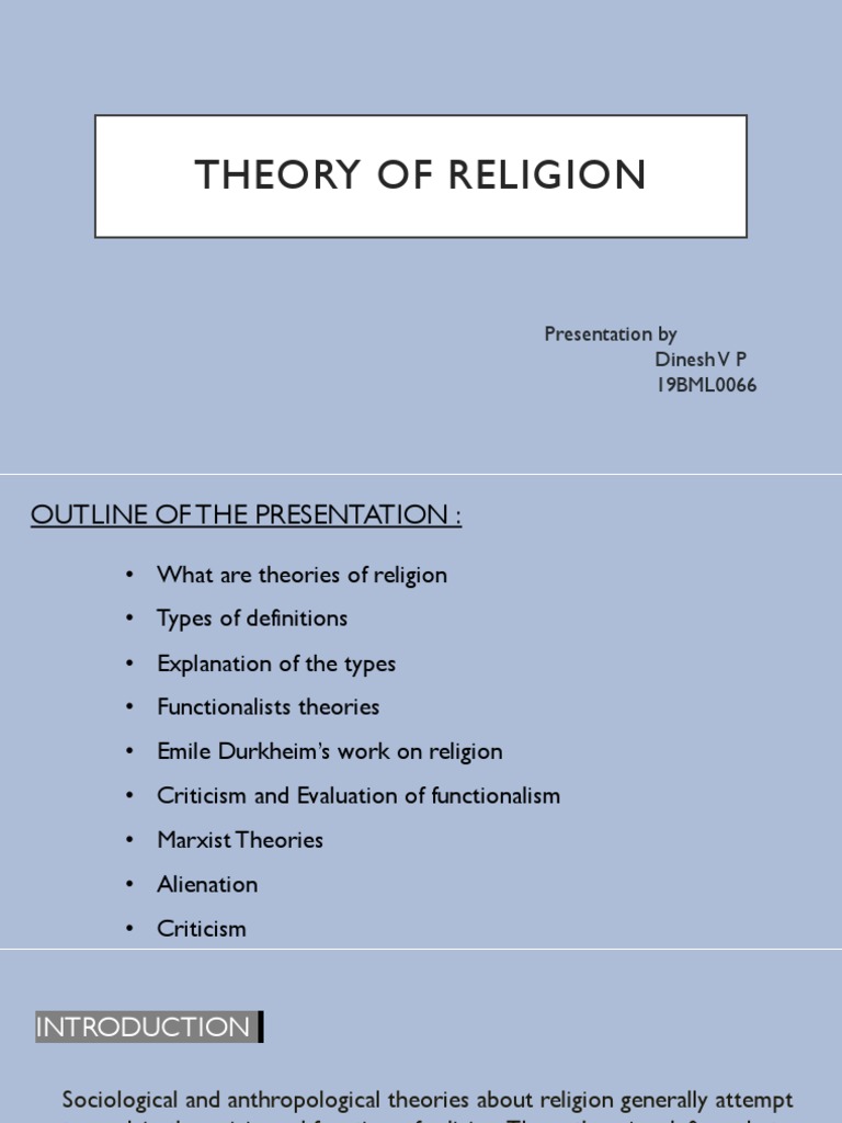 Explaining Religious Beliefs: A Summary of Sociological Theories of ...