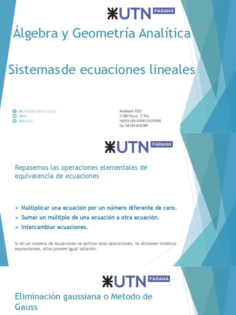 Sistemas de Ecuaciones Lineales (1° Parte) | PDF | Ecuaciones | Álgebra abstracta