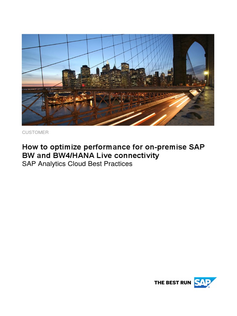 How To Optimize Performance For On-Premise SAP BW Live Connectivity | PDF How To Optimize Performance For On-Premise SAP BW Live Connectivity | PDF