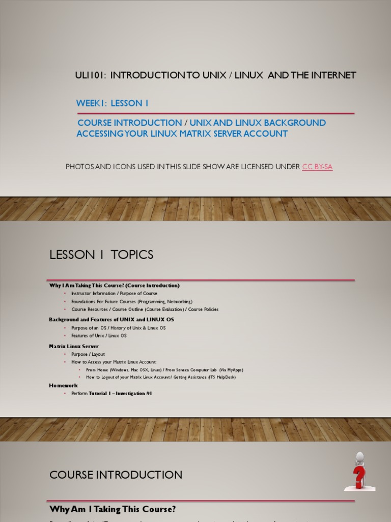 Uli101: Introduction To Unix / Linux and The Internet | PDF | Operating System | Unix