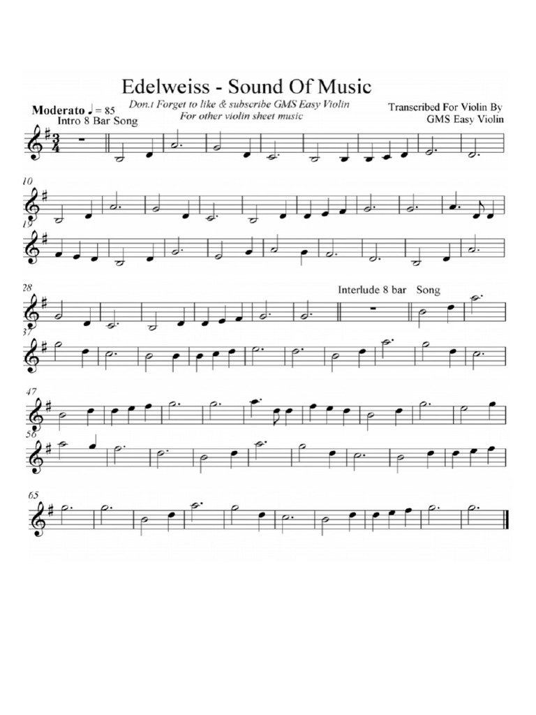 Music Sheet Edelweiss | PDF