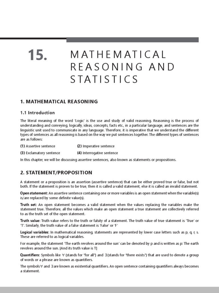 Mathematical Reasoning and Statistics Theory | PDF | If And Only If | Boolean Algebra