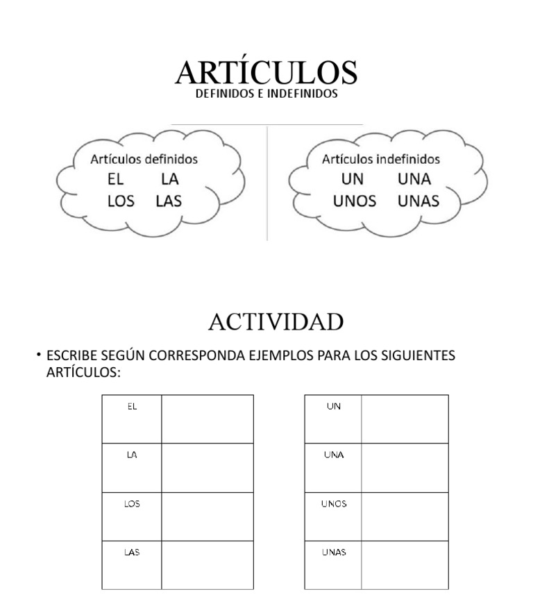 Artículos Definidos e Indefinidos | PDF