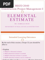 Elemental Cost Estimating Method | PDF | Cost | Measurement