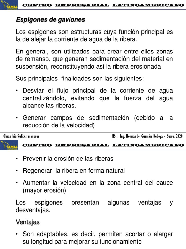 Espigones de Gaviones | PDF | Sedimentación | Río