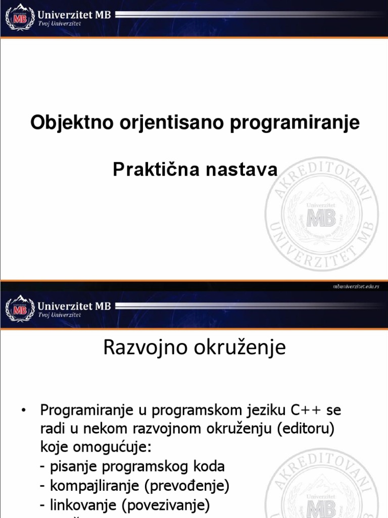 Objektno Orjentisano Programiranje Praktična Nastava | PDF