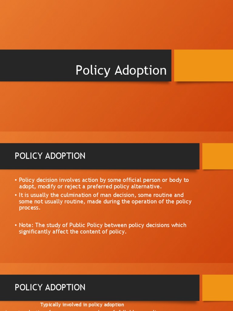 Policy Adoption | PDF | Decision Making | Policy