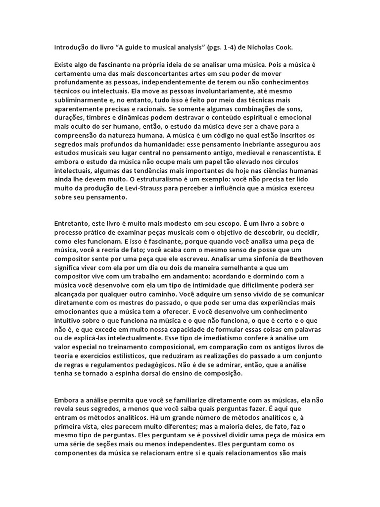 Guide Musical Analysis | PDF | Método científico | Teoria