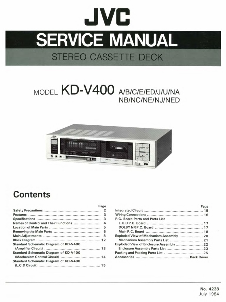 JVC KDV 400 Service Manual | PDF