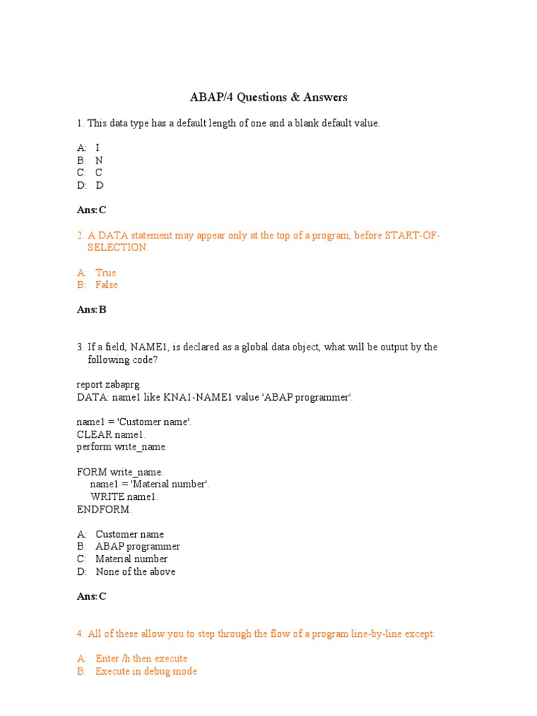 SAP Dumps | PDF | C (Programming Language) | Parameter (Computer Programming)