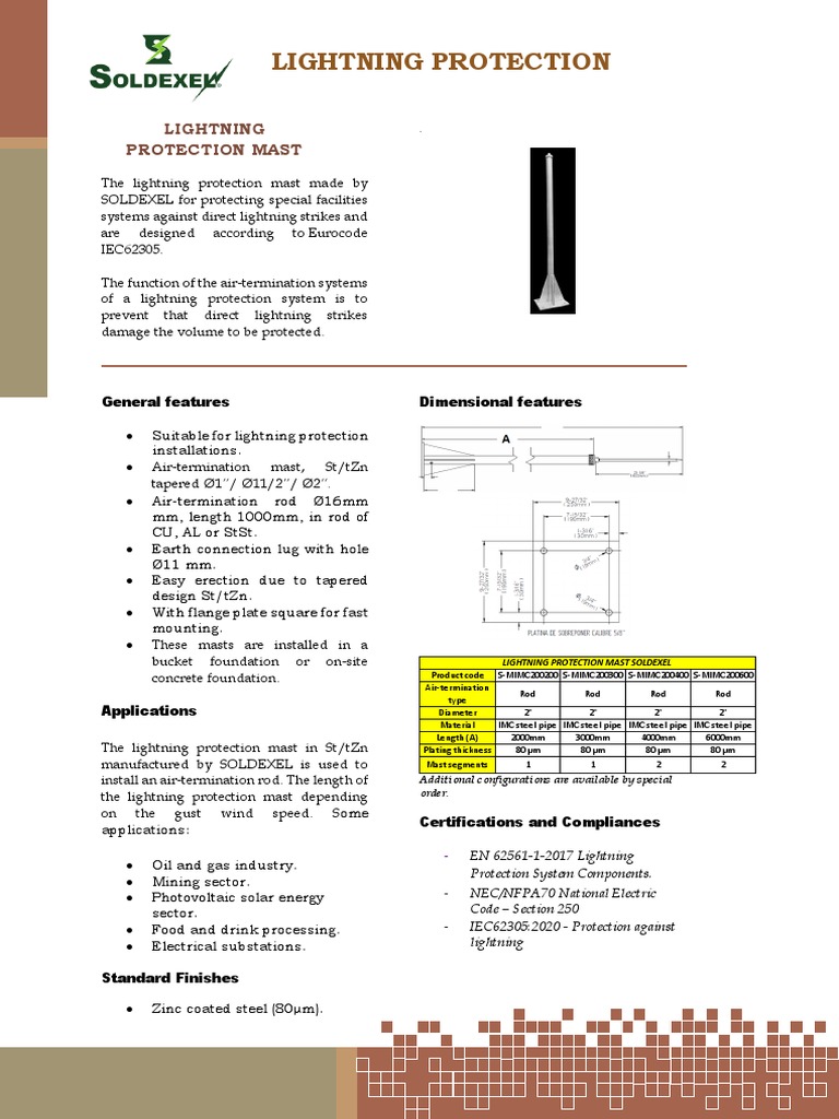 Lightning Protection Mast Soldexel | PDF | Pipe (Fluid Conveyance) | Nature