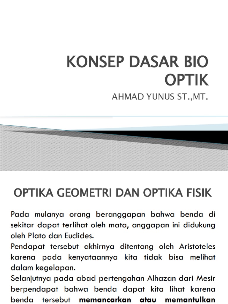 Konsep Dasar Biooptik: Optika Geometri & Fisik | PDF | Sains & Matematika