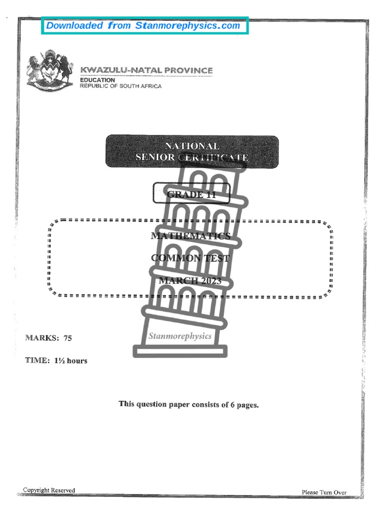 Maths Grade 11 March 2023 QP and Memo | PDF