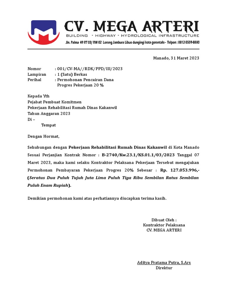 Permohonan Pencairan Dana | PDF