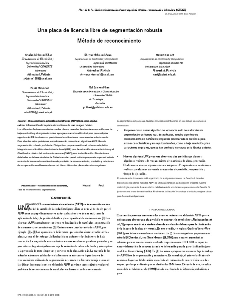 A Robust Segmentation Free License Plate Recognition Method - En.es ... A Robust Segmentation Free License Plate Recognition Method - En.es ...